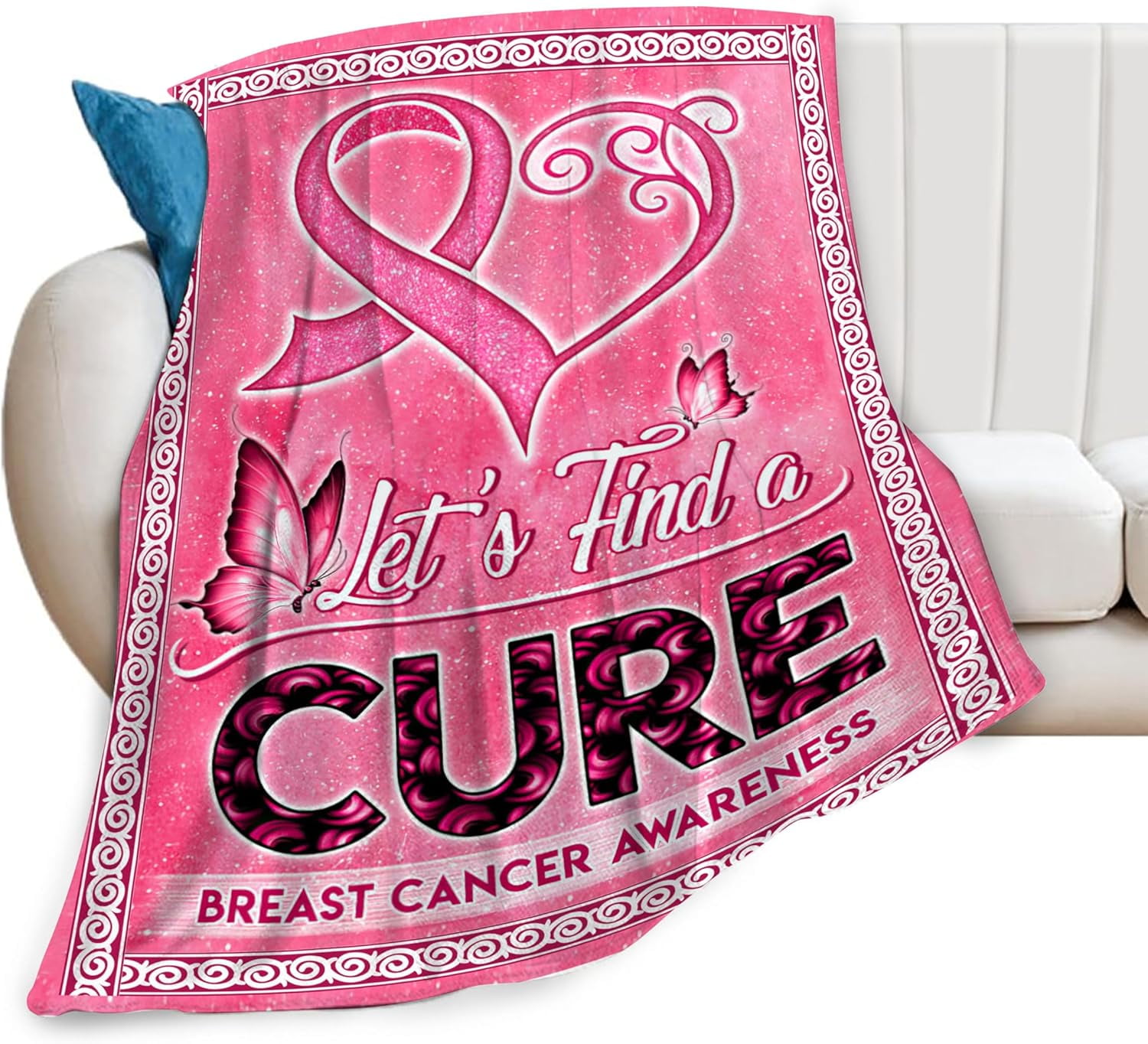 Breast Cancer Awareness Blanket Survivor Gifts Throw Blankets Cozy ...