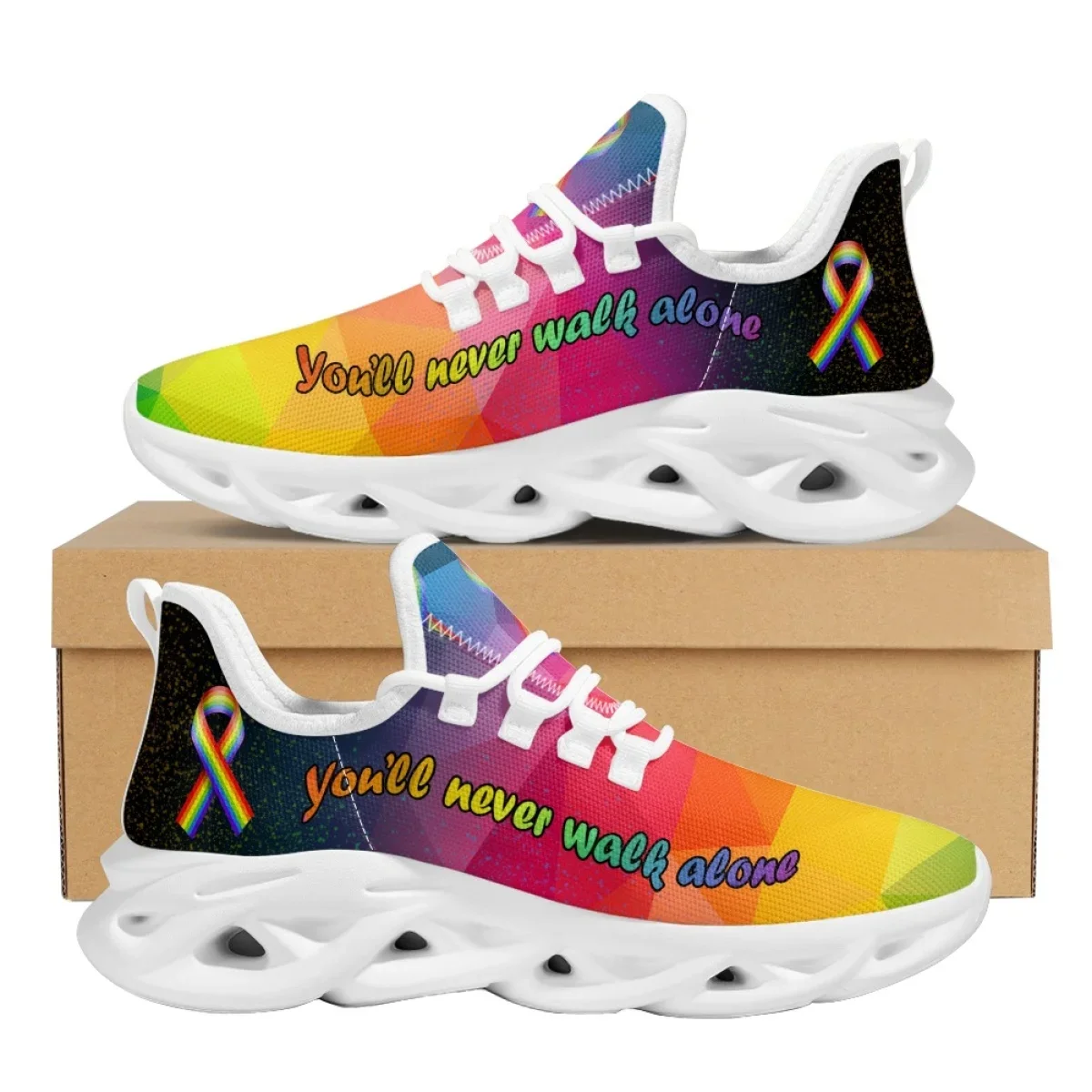 Breast Cancer Awareness Brand Design Shoes for Women Wear Resistance ...