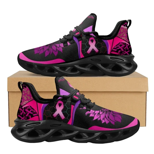 Breast Cancer Awareness Brand Design Shoes for Women Wear Resistance ...