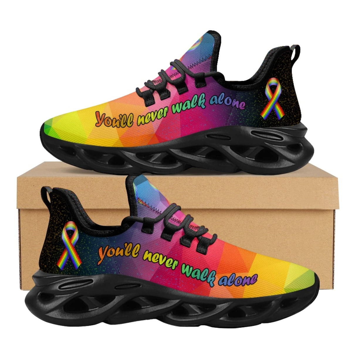 Breast Cancer Awareness Brand Design Shoes for Women Wear Resistance ...