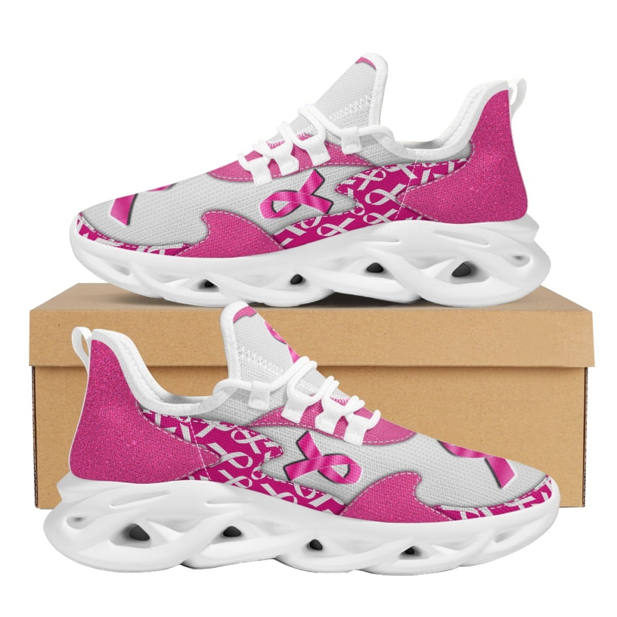 Breast Cancer Awareness Brand Design Shoes for Women Wear Resistance ...