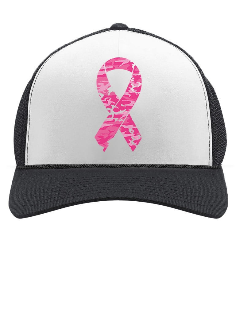 Breast Cancer Awareness Camouflage Pink Ribbon Trucker Hat Mesh Cap One ...