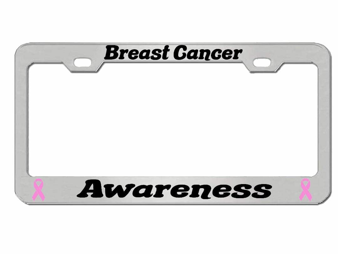 Breast Cancer Awareness Design Heavy Duty Metal Car License Plate Frame ...