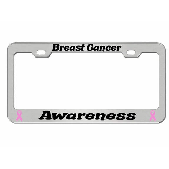 Breast Cancer Awareness Design Heavy Duty Metal Car License Plate Frame ...
