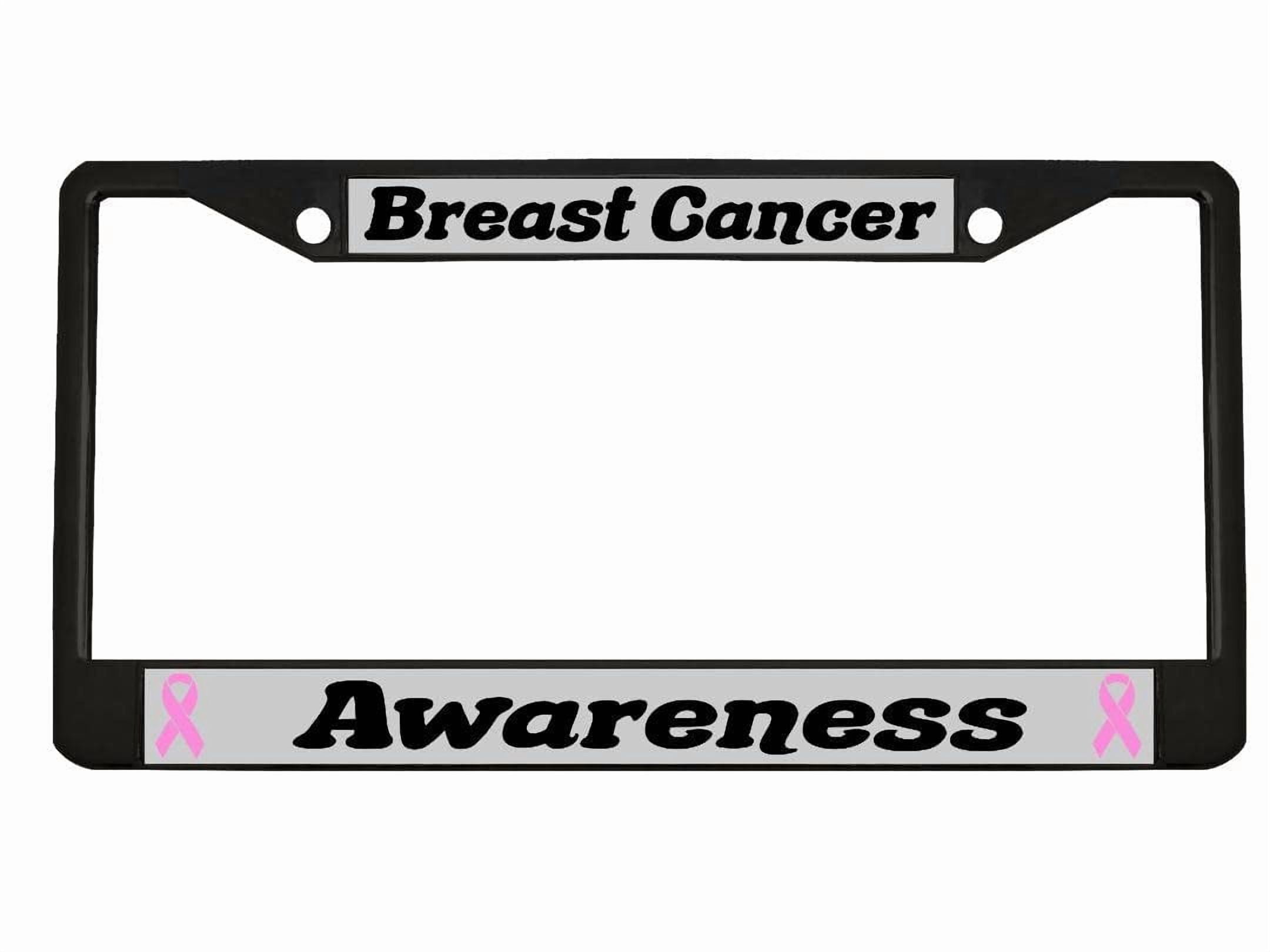 Breast Cancer Awareness Design Heavy Duty Metal Car License Plate Frame ...