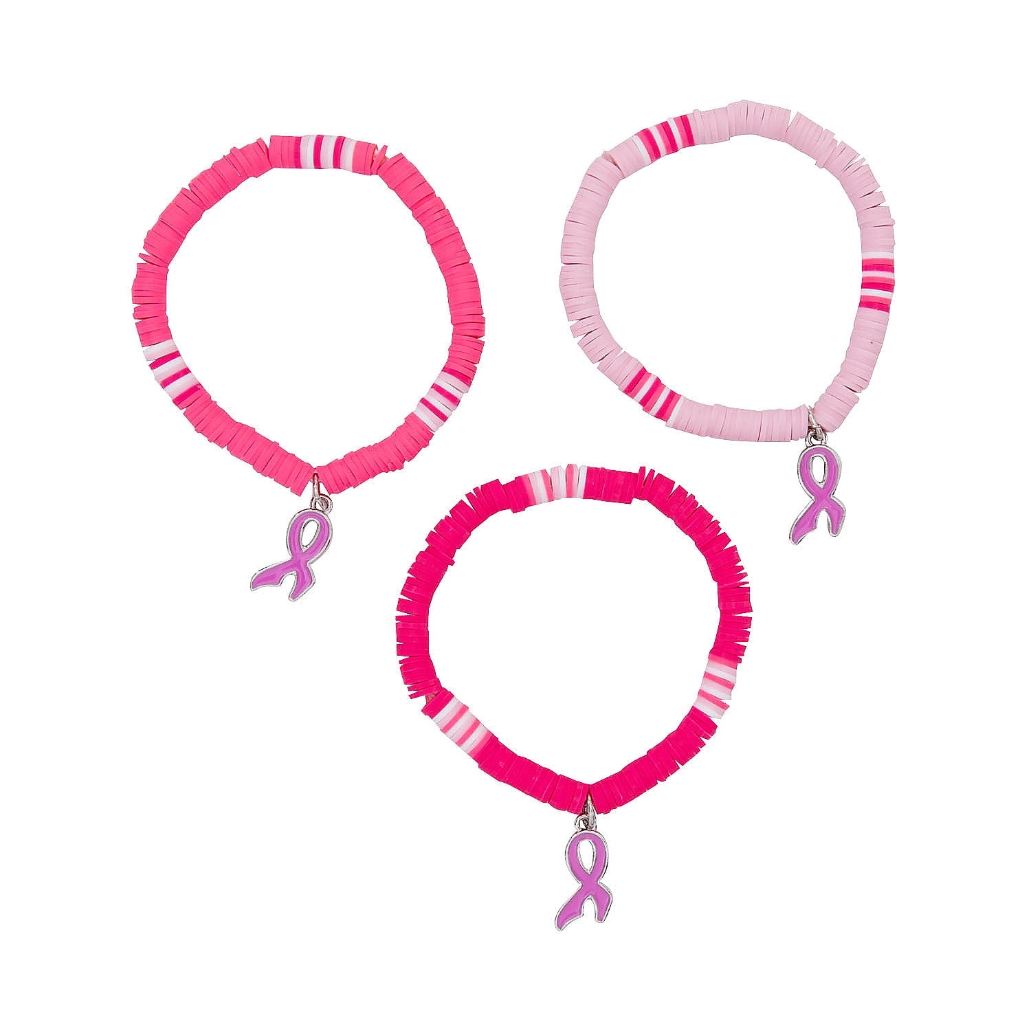 Breast Cancer Awareness Disk Bracelets - 12 Pc - Walmart.com