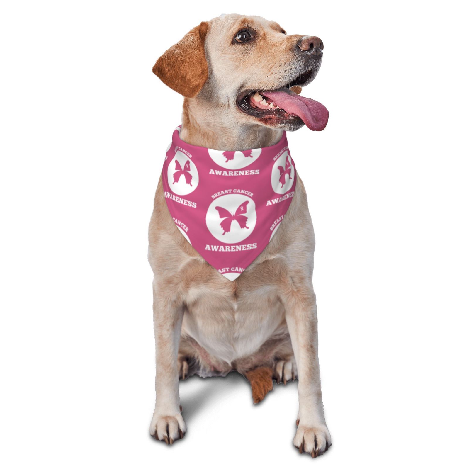 Breast Cancer Awareness Dog Bandana Adjustable Triangle Bibs Cats Dogs ...