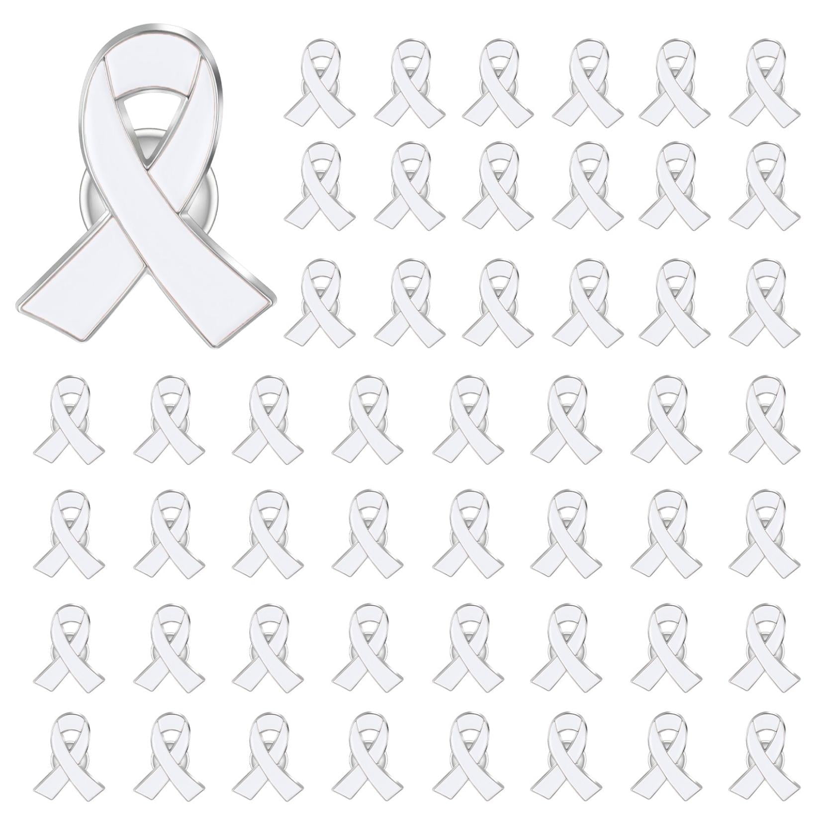 Cancer Awareness Enamel Lapel Pin Heart Shaped Silk Ribbon Prevention ...