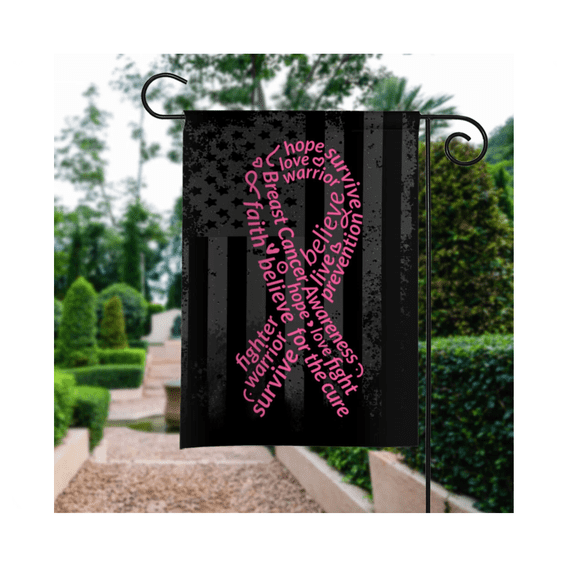 Breast Cancer Awareness Flag, Breast Cancer Pink Ribbon Flag, Faith ...