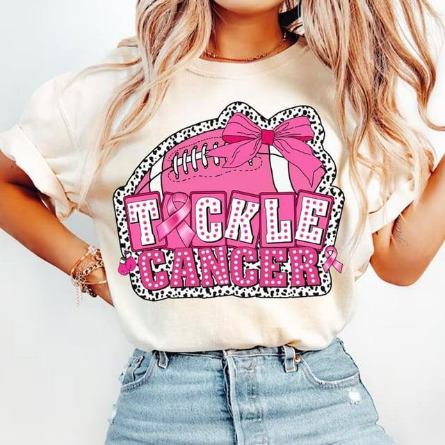 Breast Cancer Awareness Football Shirt, Tackle Breast Cancer T-Shirt ...