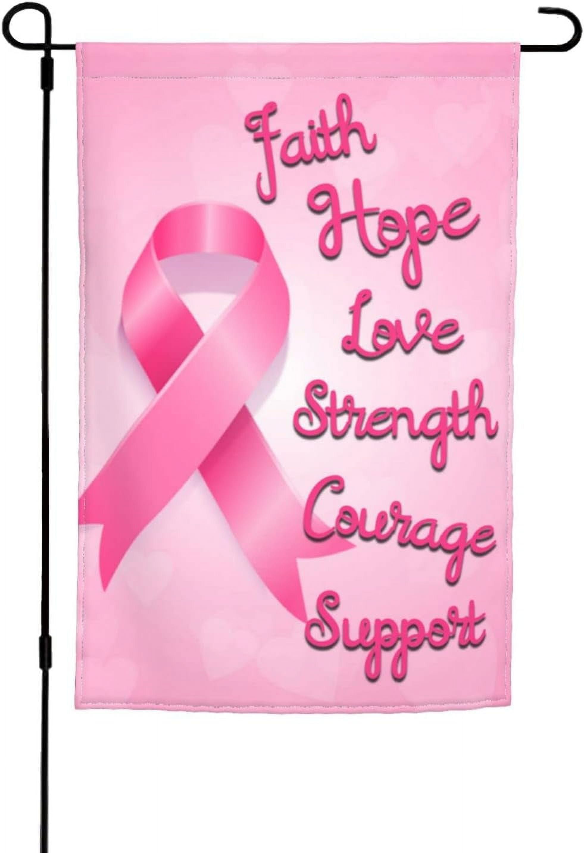 Breast Cancer Awareness Garden Flag Double Sided Welcome Small Banner ...