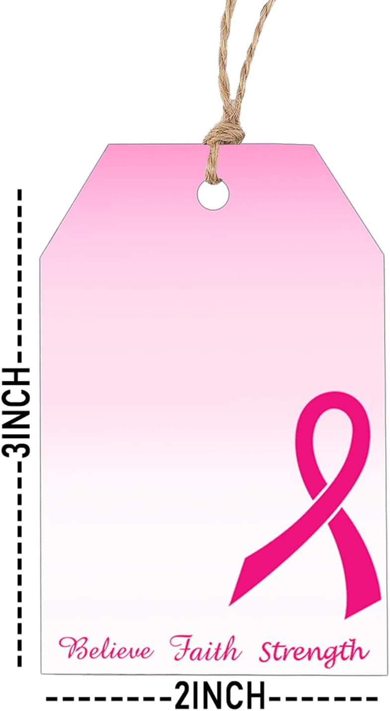 Breast Cancer Awareness Gift Tags,2x3 inch Ribbon Pattern Present Tags ...