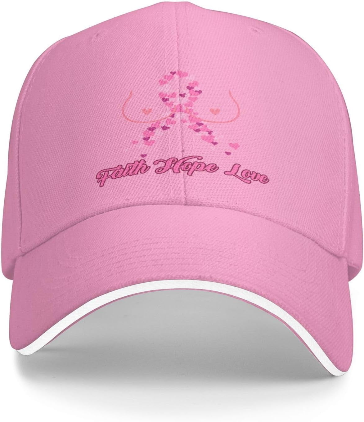 Breast Cancer Awareness Hat Pink, Women Faith Hope Love Baseball Cap ...