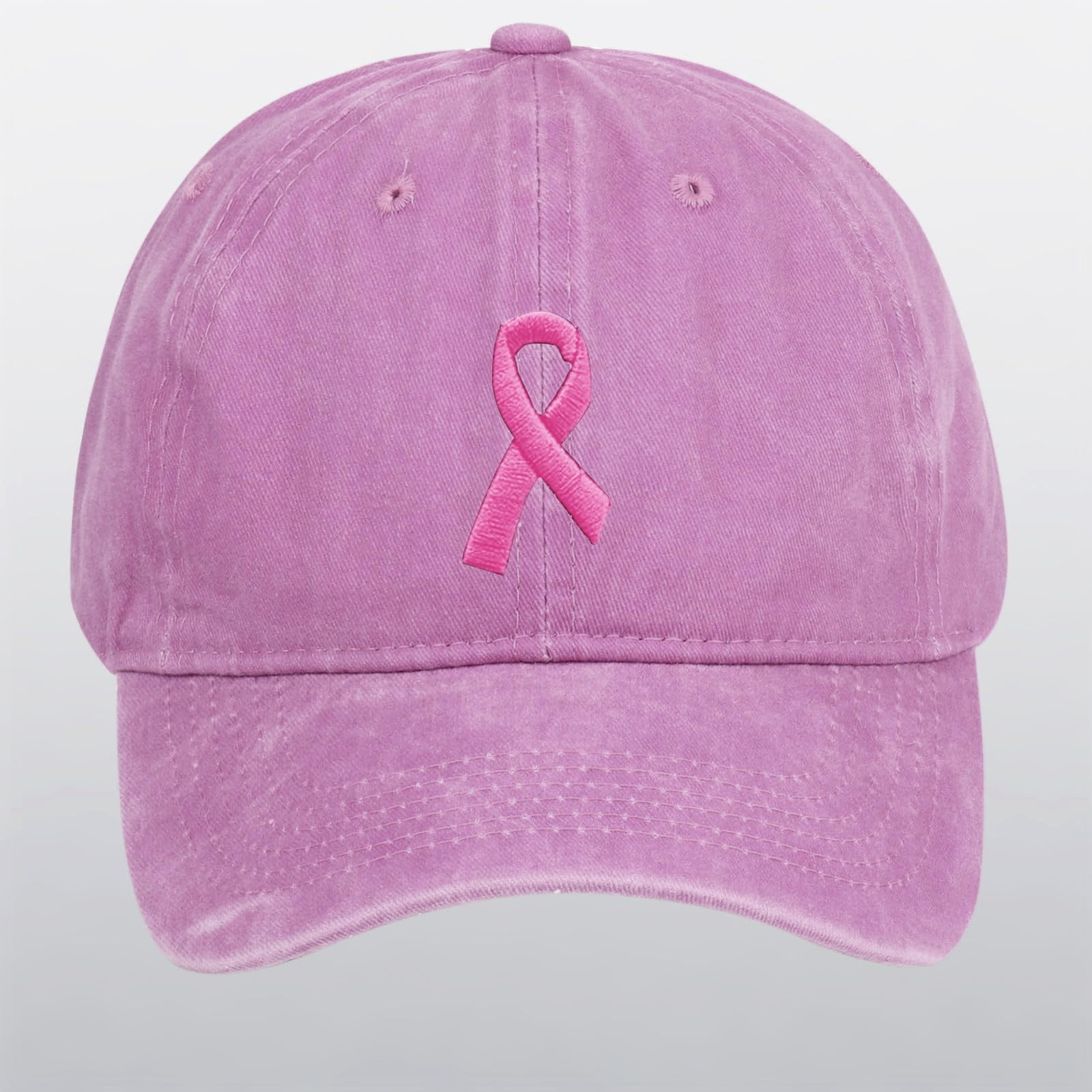 Breast Cancer Awareness Hat for Women, Pink Ribbon Embroidered Baseball ...