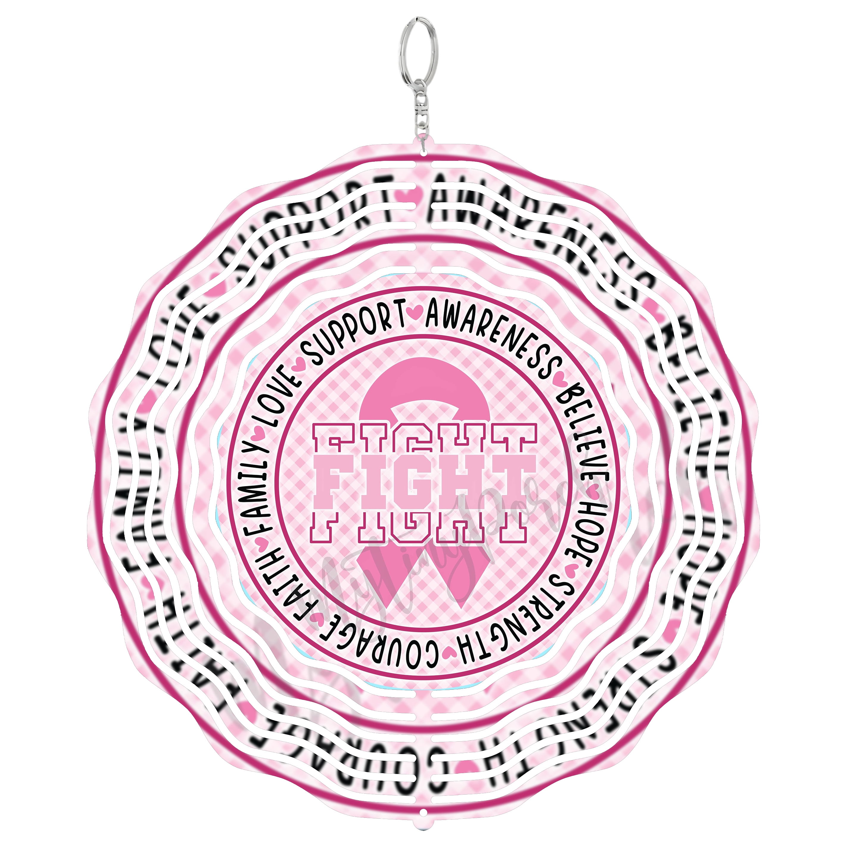 Breast Cancer Awareness Hope 3D Wind Spinner, Sublimation Design, Pink ...