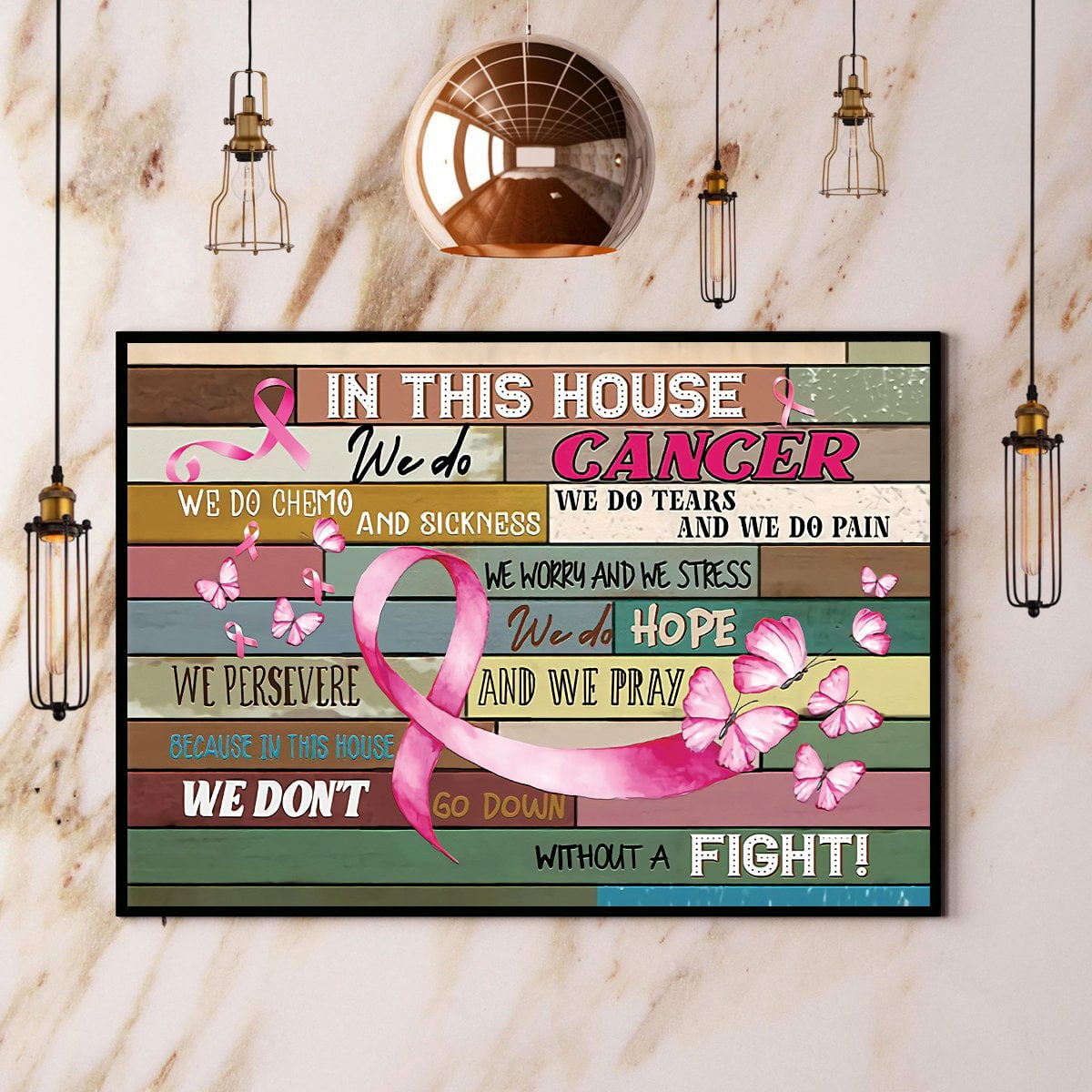 Breast Cancer Awareness In This House We Do Cancer Paper Poster No ...