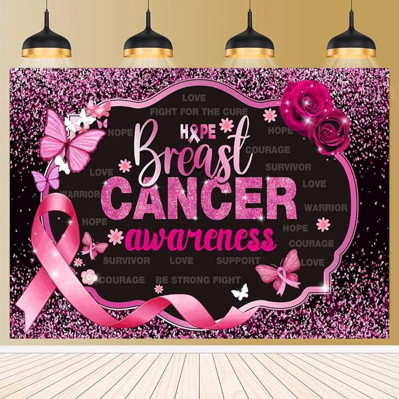 Breast Cancer Awareness Inspirational Backdrop for Pink Ribbon Walk ...