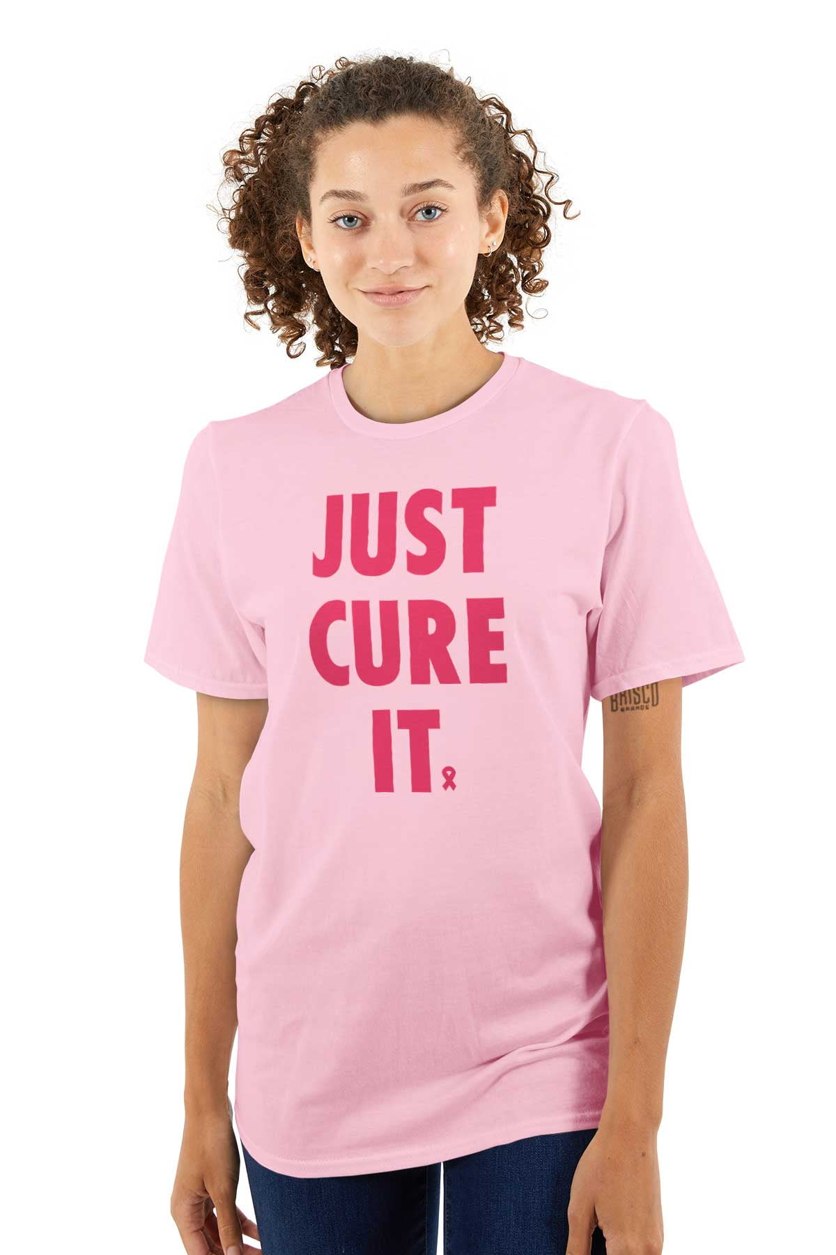 Breast Cancer Awareness Just Cure It Women's Plus Size Graphic Tee ...