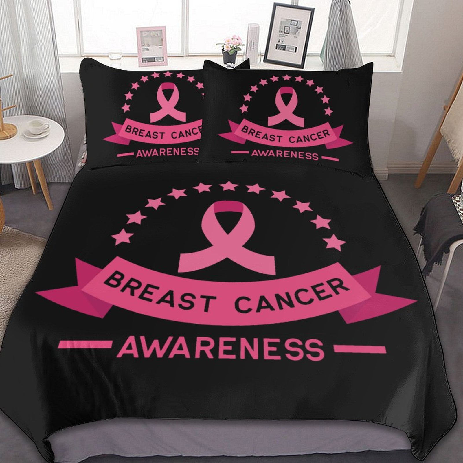 Breast Cancer Awareness King Bedding Sets 3 Piece (1 Quilt Cover, 2 ...