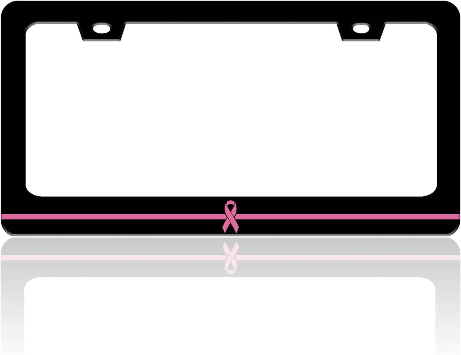 Breast Cancer Awareness License Plate Frame Pink Ribbon License Plate ...