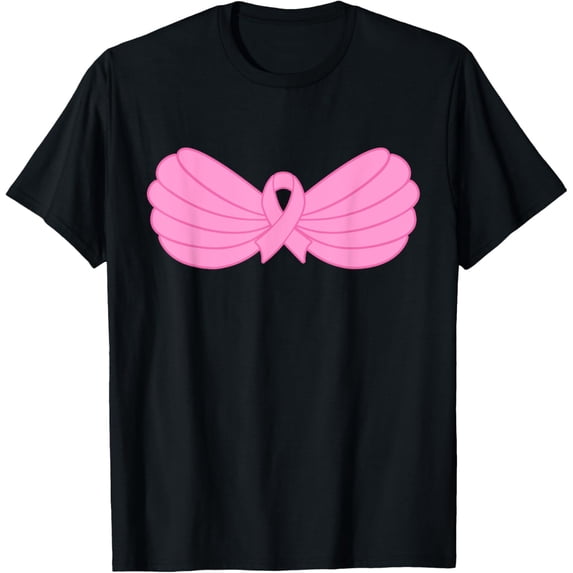 Breast Cancer Awareness Mermaid Pink Seashell T-Shirt - Walmart.com