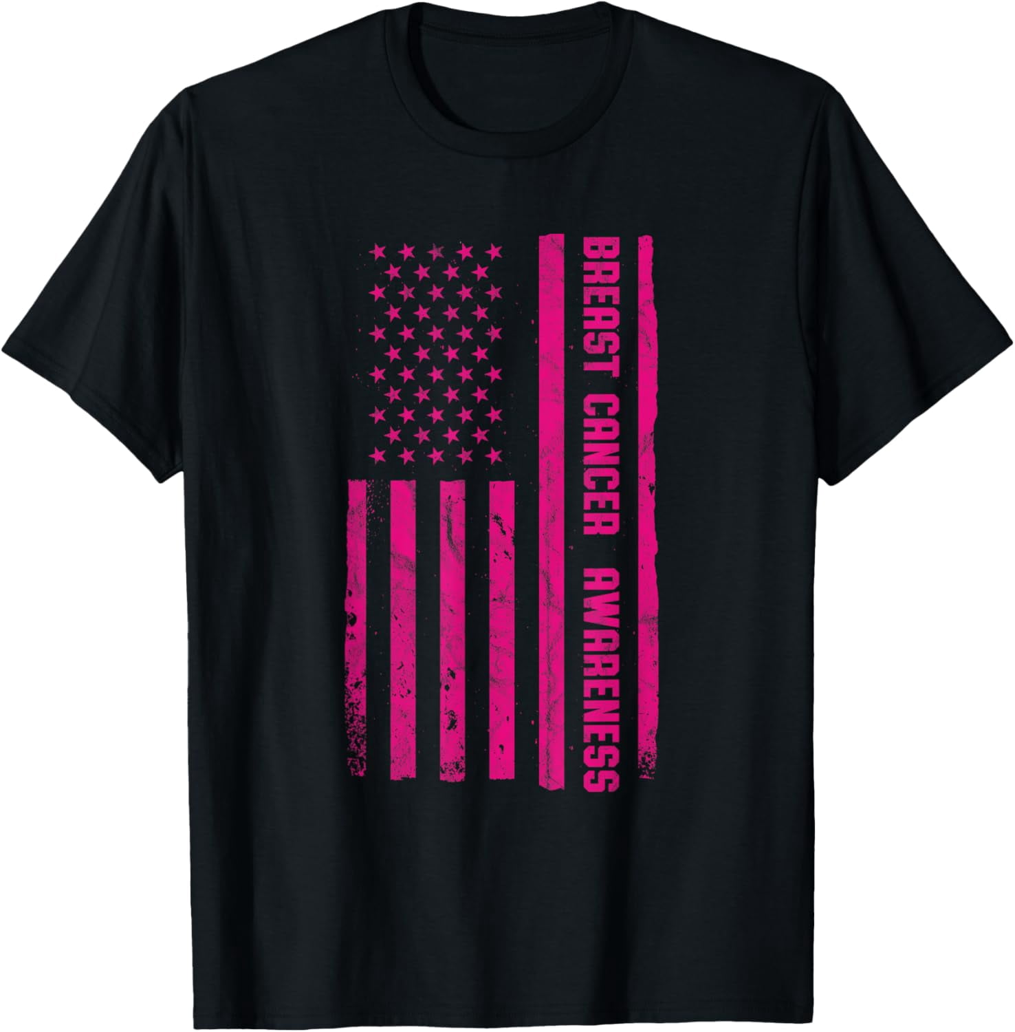 Breast Cancer Awareness Month American Flag Pink October T-Shirt ...