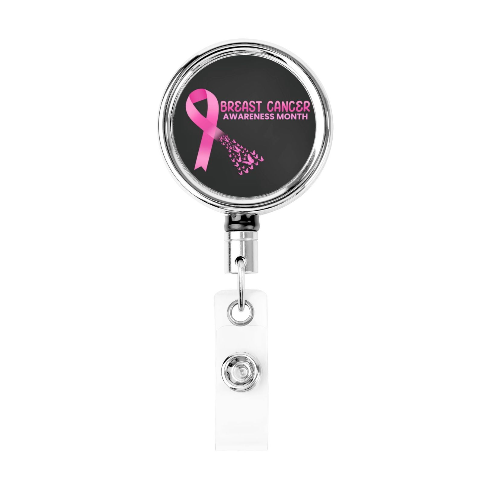 Breast Cancer Awareness Month Badge Reel Retractable Badge Holder ID ...
