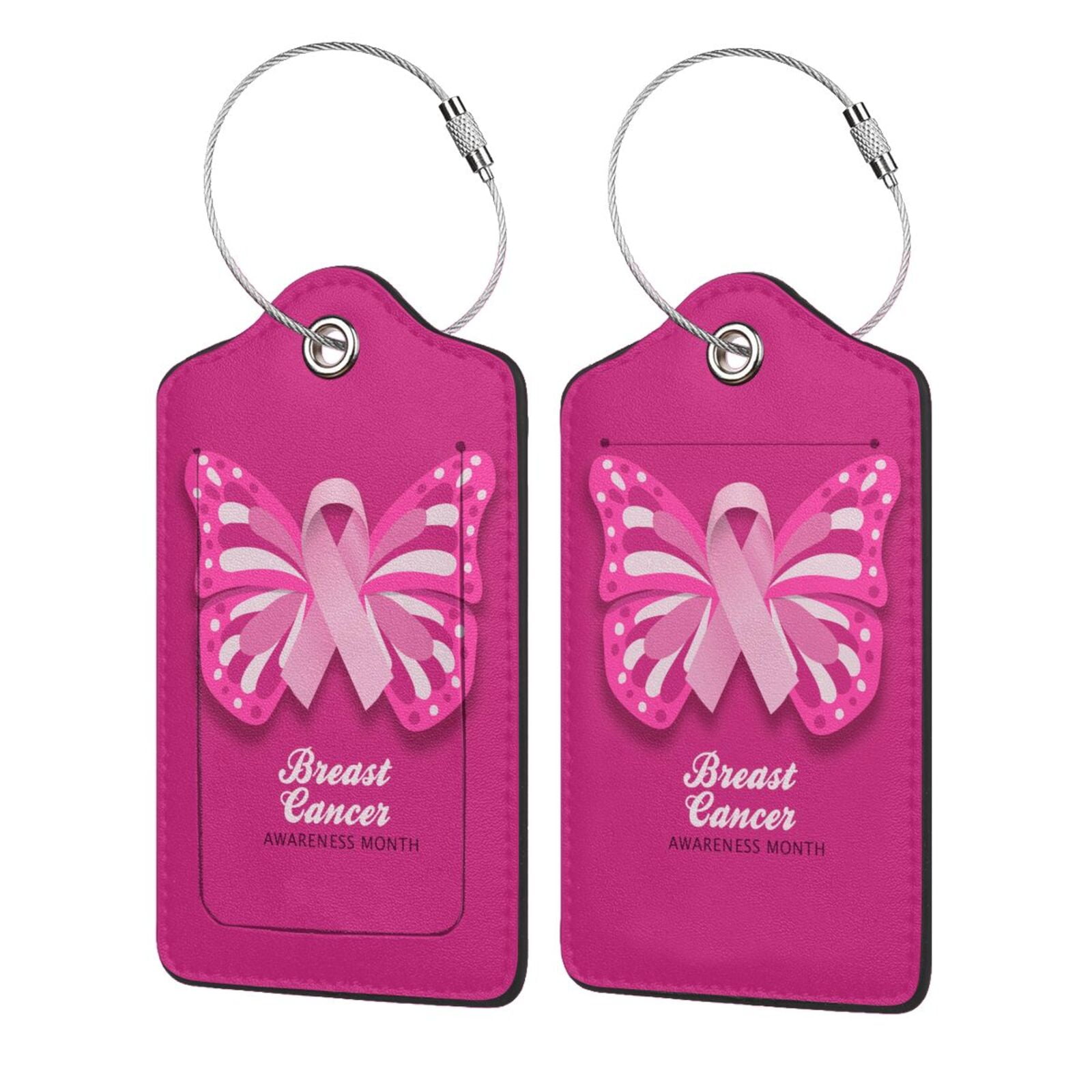 Breast Cancer Awareness Month Luggage Tags for Suitcase PU Privacy ...