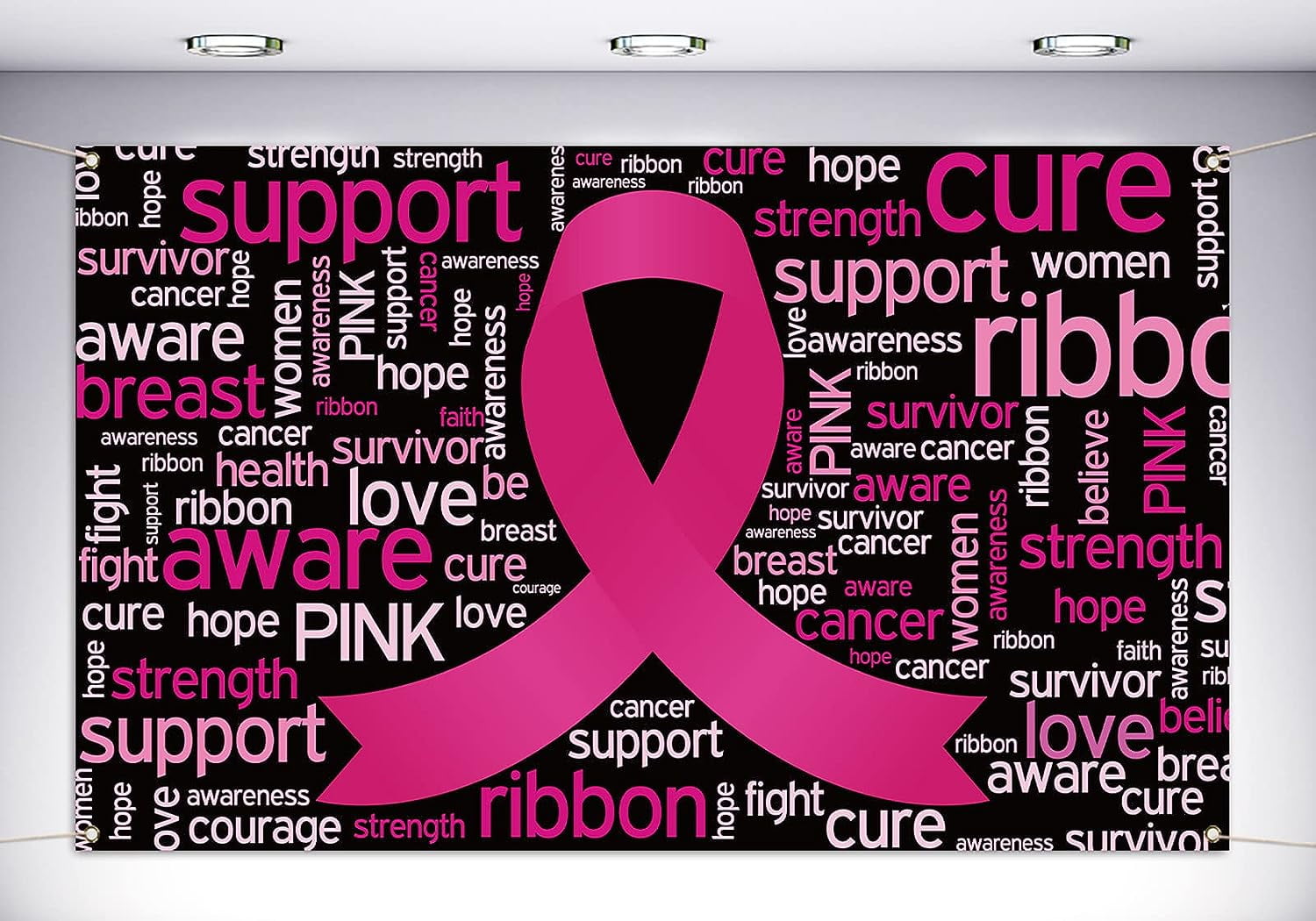 Breast Cancer Awareness Photo Booth Backdrop Pink Ribbon Party