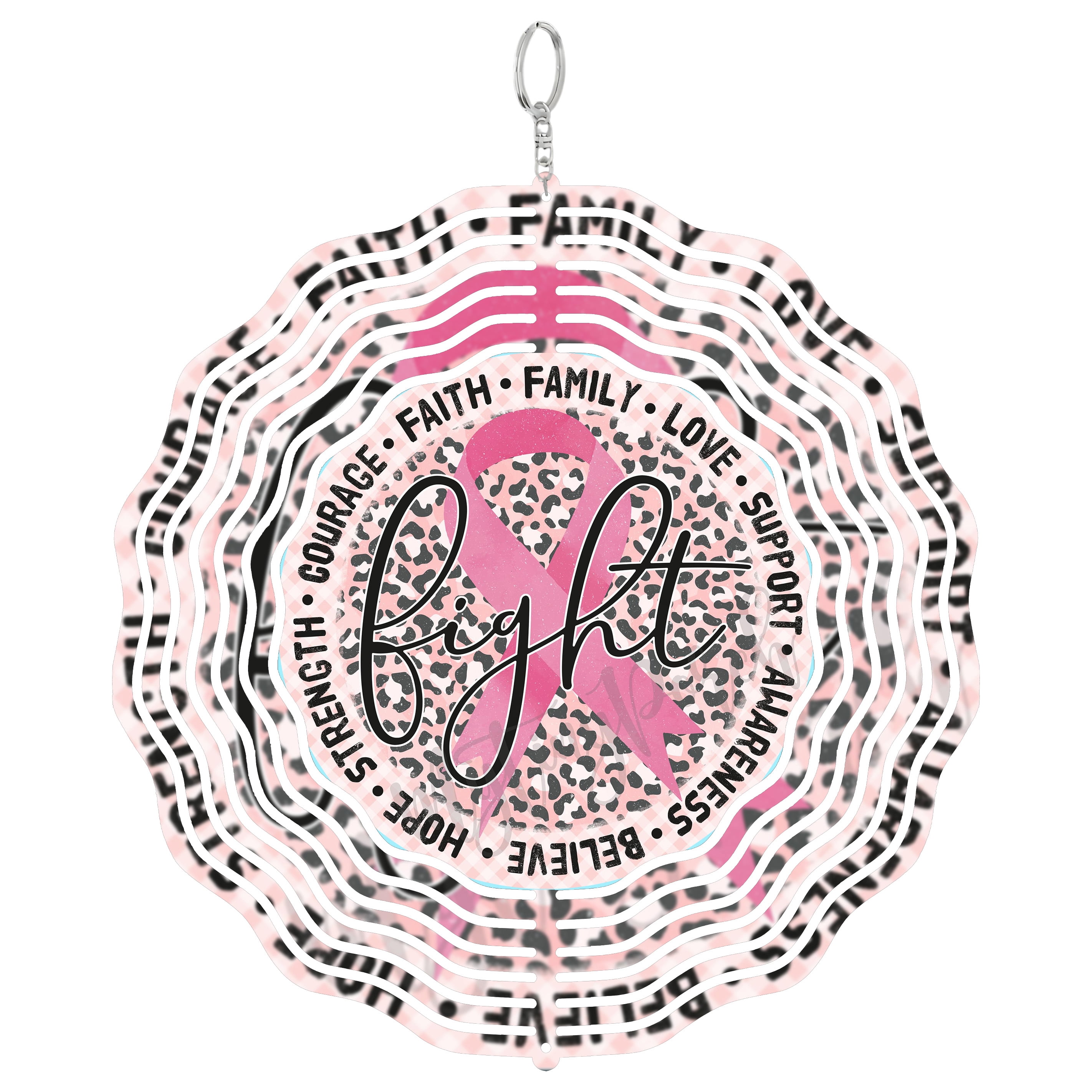 Breast Cancer Awareness Pink 3D Wind Spinner, Survivor Hope Ribbon Gift ...