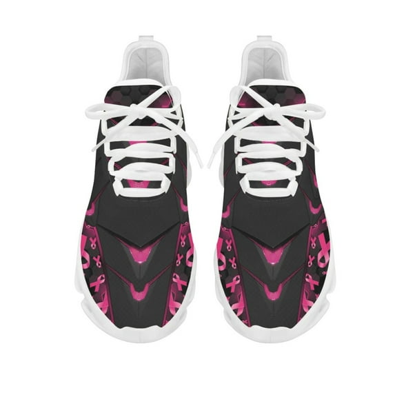 Breast Cancer Awareness Pink Flower Ribbon Pattern Printed Women Tennis ...