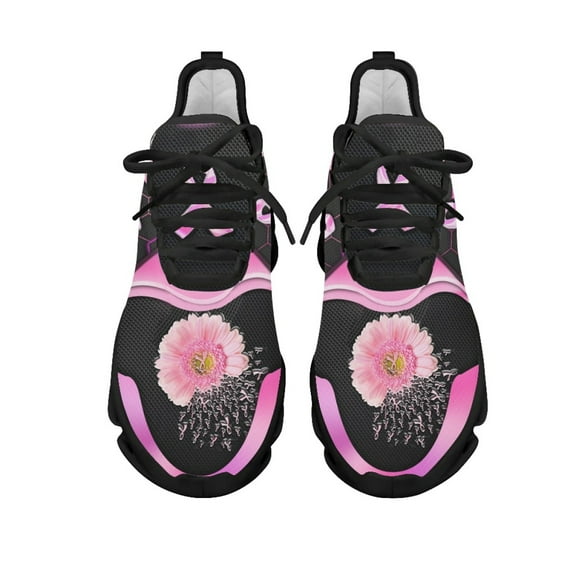 Breast Cancer Awareness Pink Flower Ribbon Pattern Printed Women Tennis ...