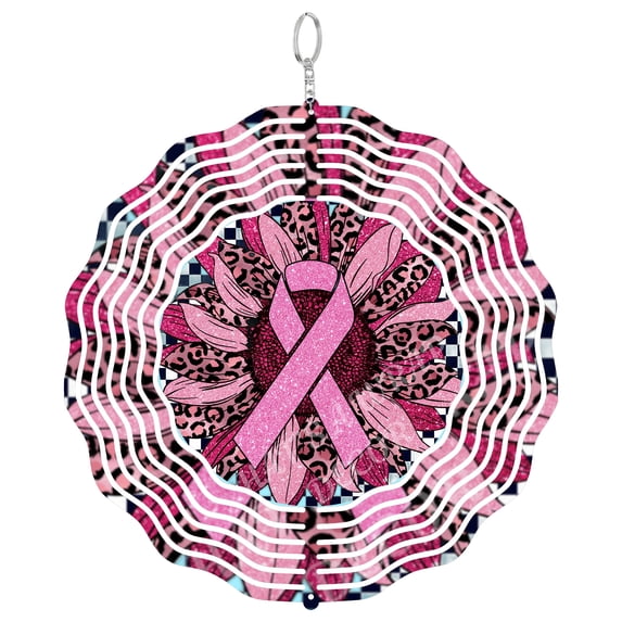 Breast Cancer Awareness Pink Ribbon 3D Wind Spinner, Survivor Gift, UV ...