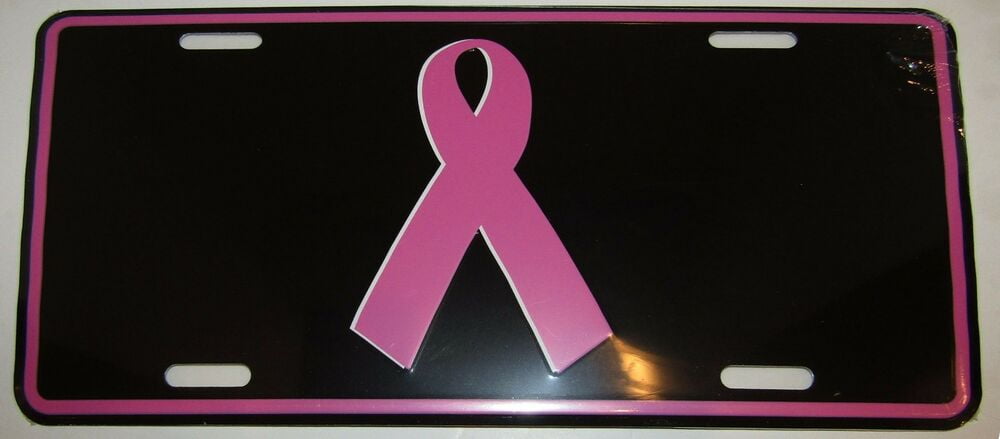 Breast Cancer Awareness Pink Ribbon Black 6"x12" License Plate Sign ...
