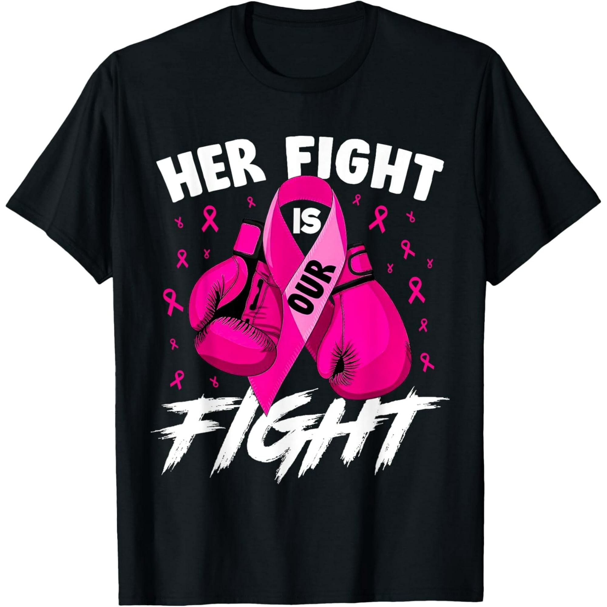 Breast Cancer Awareness Pink Ribbon Boxing Graphic Women Men Support T ...