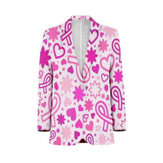 Breast Cancer Awareness Pink Ribbon Men Blazers Slim Clothing Summer ...