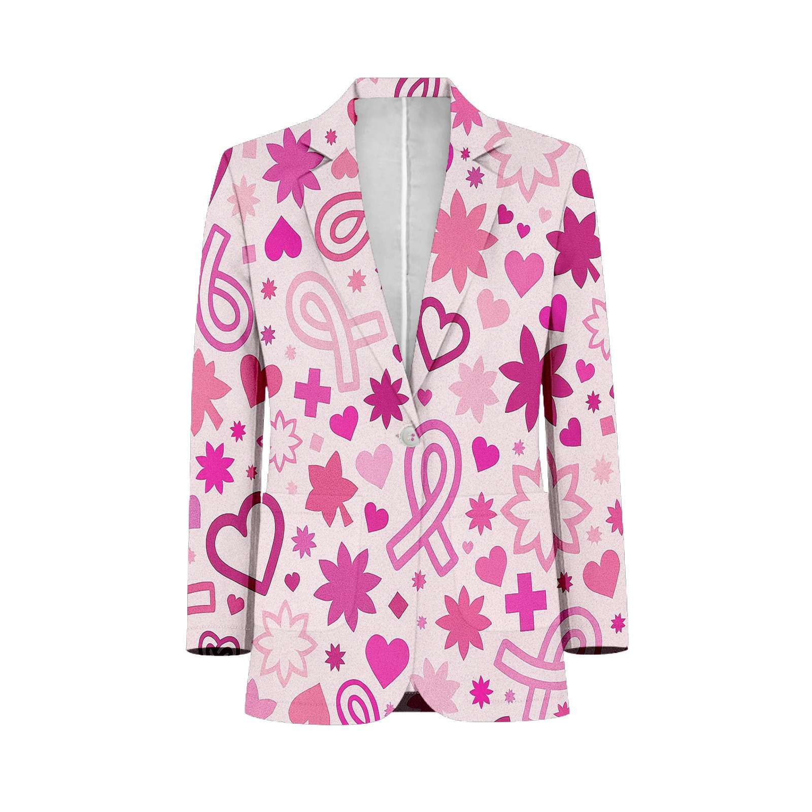 Breast Cancer Awareness Pink Ribbon Men Blazers Slim Clothing Summer ...