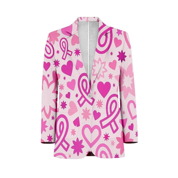 Breast Cancer Awareness Pink Ribbon Men's Suit Blazer Casual Party Wear ...