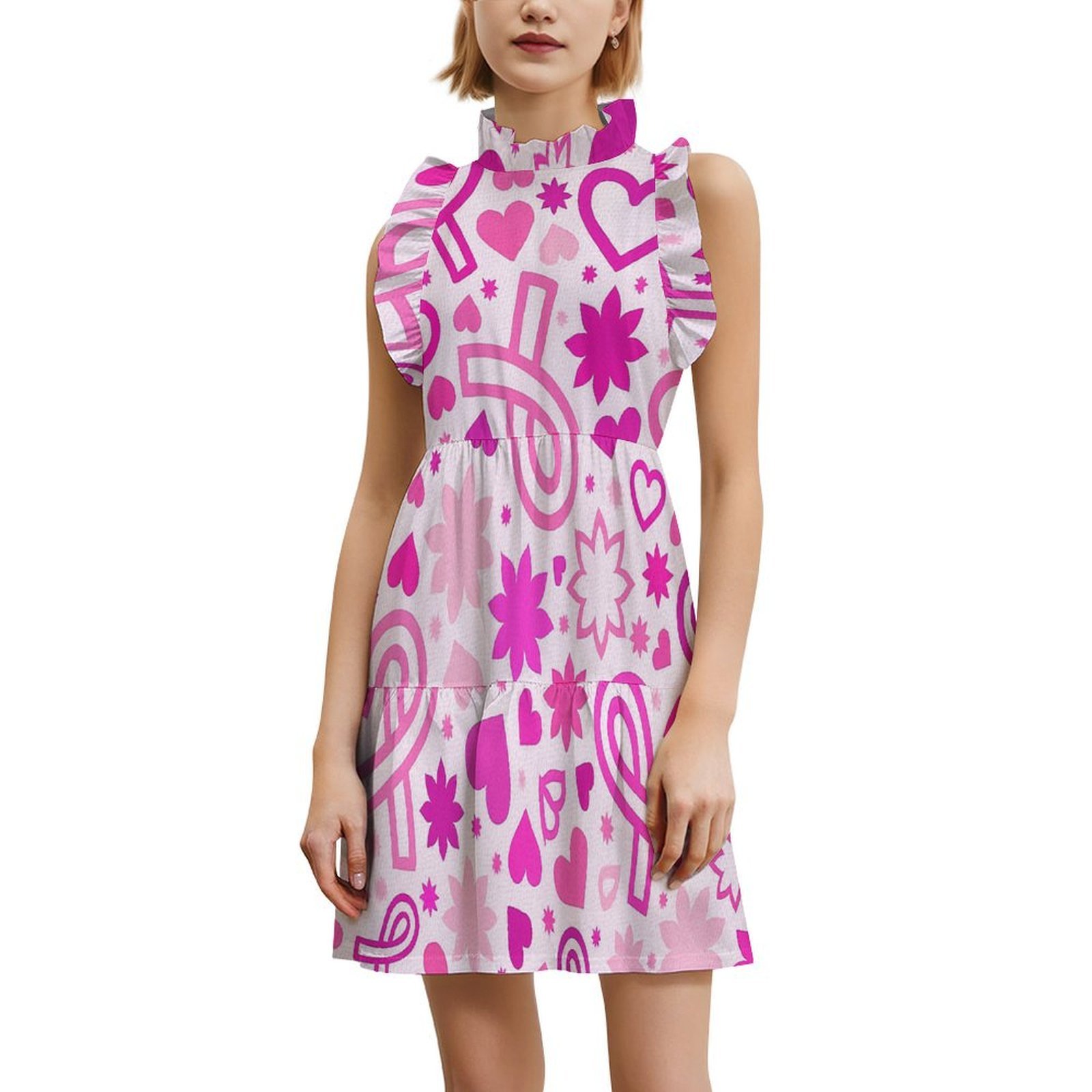 Breast Cancer Awareness Pink Ribbon Women's Fashion Casual Dress Summer ...