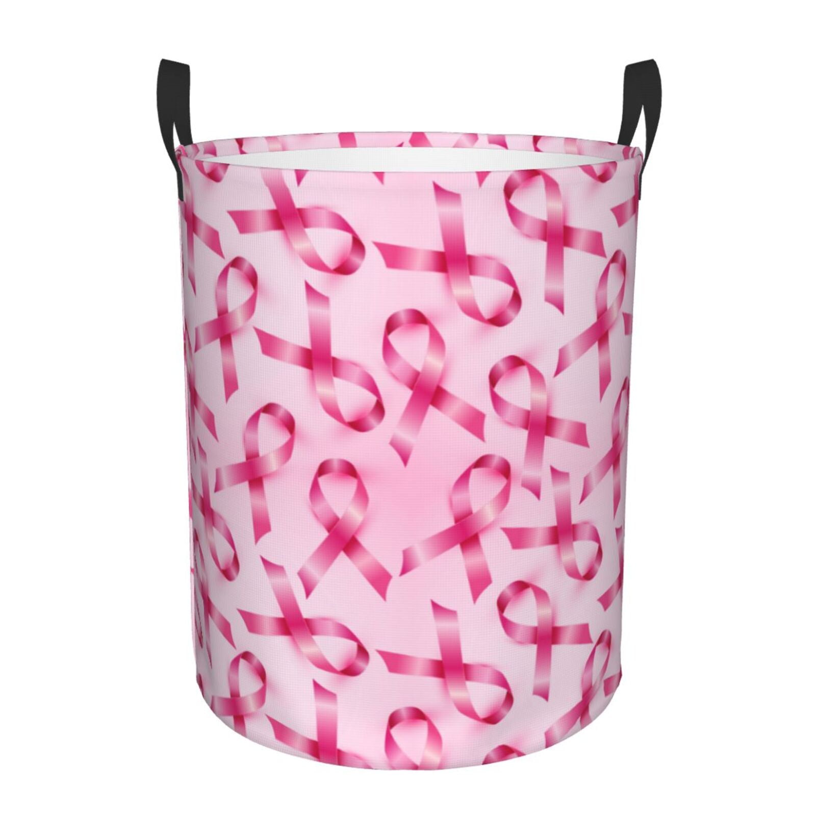 Breast Cancer Awareness-Q Round Laundry Basket, Laundry Hamper with ...