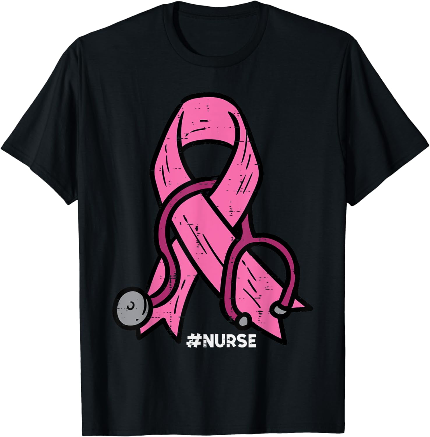 Breast Cancer Awareness Ribbon Nurse Scrub Top Women Men T-Shirt ...