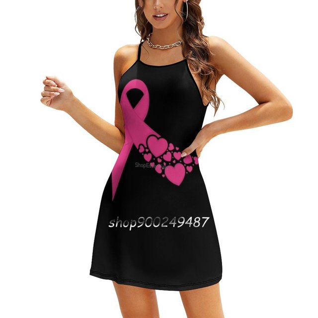 Breast Cancer Awareness Ribbon Sweet Elegant Dress Women Korean Kawaii ...