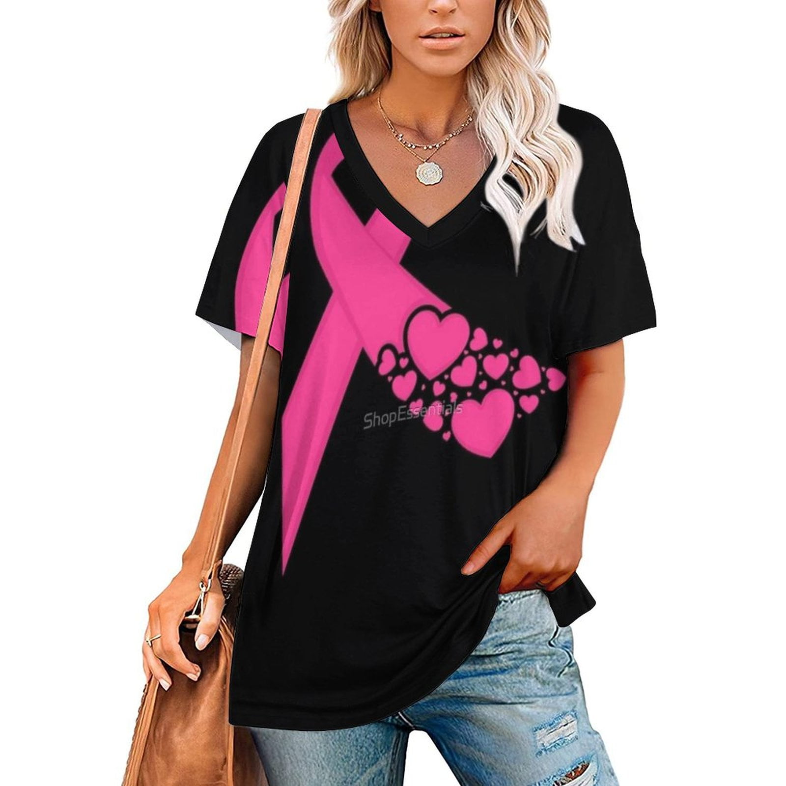 Breast Cancer Awareness Ribbon Women's T-Shirt New Fashion Printed ...