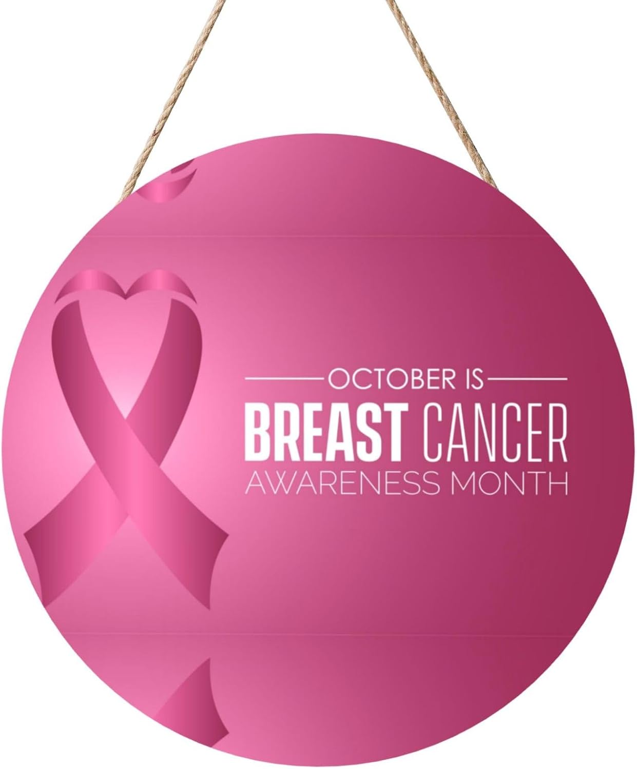 Breast Cancer Awareness Round Wood Door Sign Board Painting Wood Door ...