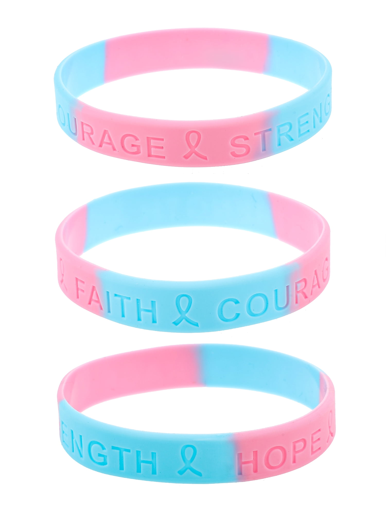 Breast Cancer Awareness Rubber Bracelets, 3 Pieces - Walmart.com