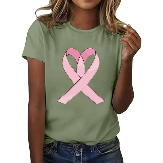 Cancer Awareness Shirts for Women Pink Ribbon Print Spread The Hope ...