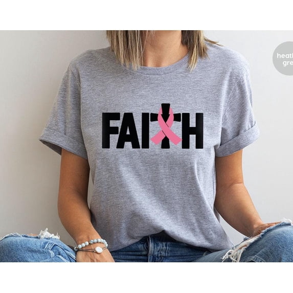 Breast Cancer Awareness TShirt Faith Shirt Cancer Gift Jesus Shirt ...