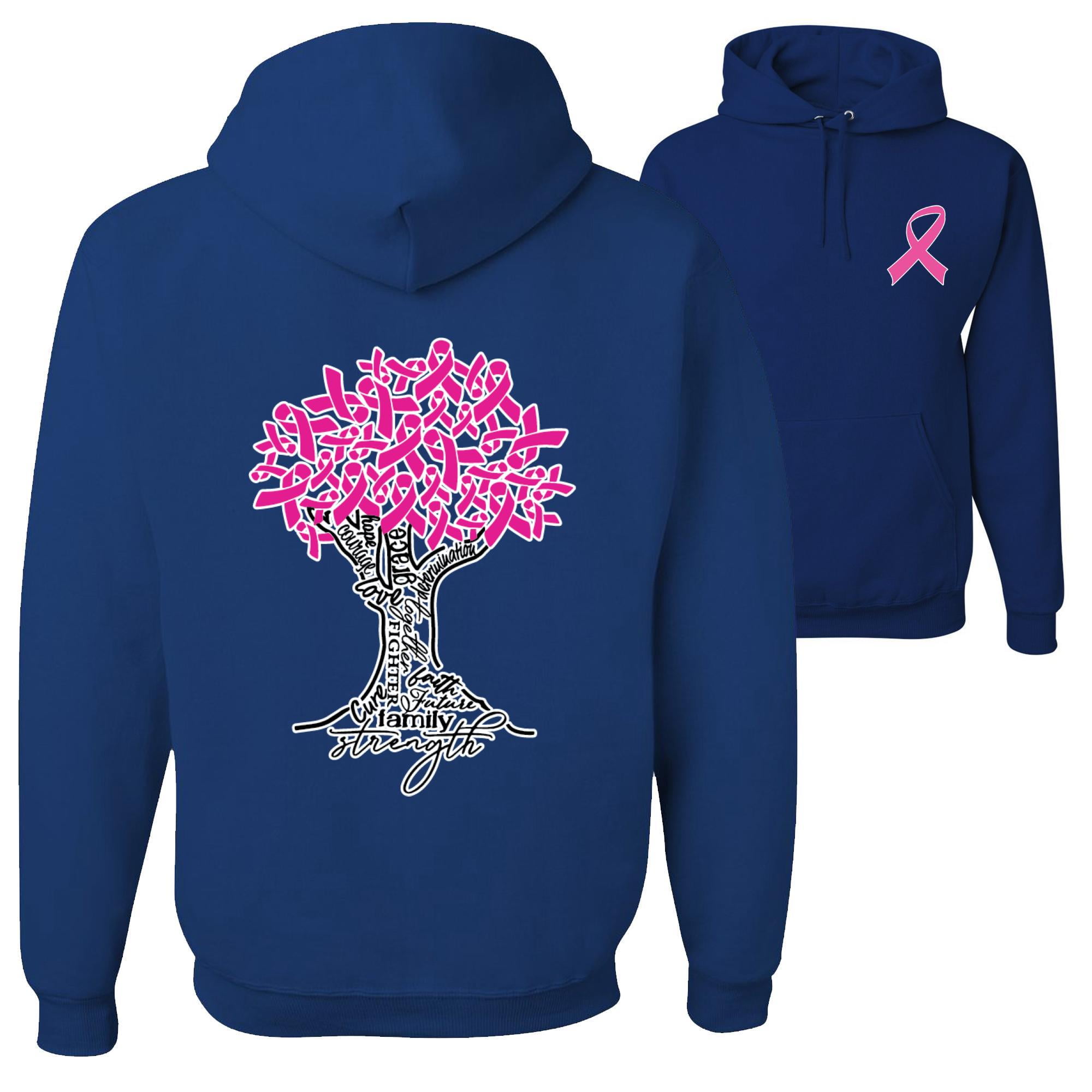 Breast Cancer Awareness Tree Family Pink Ribbon FRONT AND BACK Mens ...