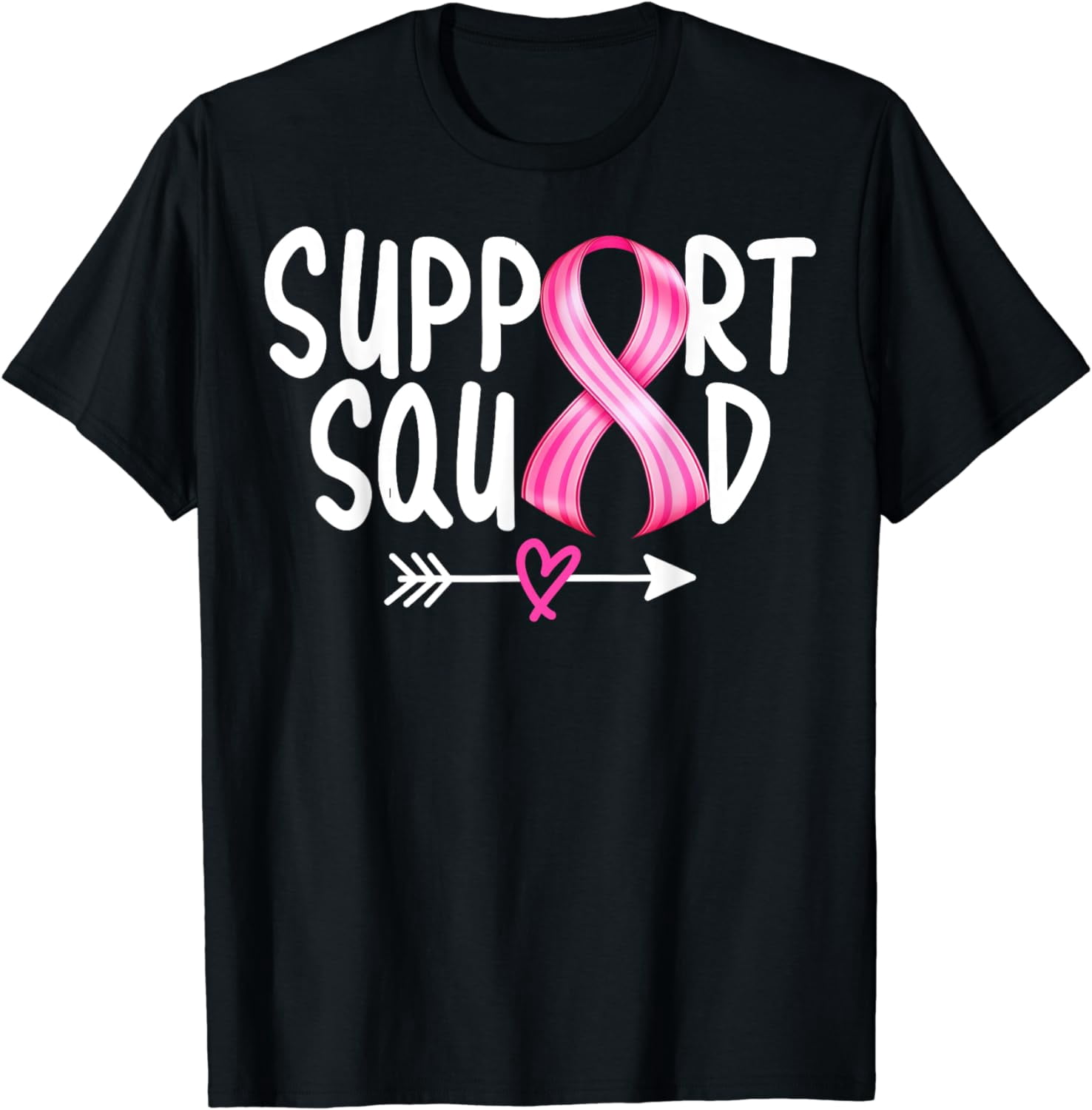 Breast Cancer Awareness Warrior Pink Ribbon Support Squad T-Shirt ...