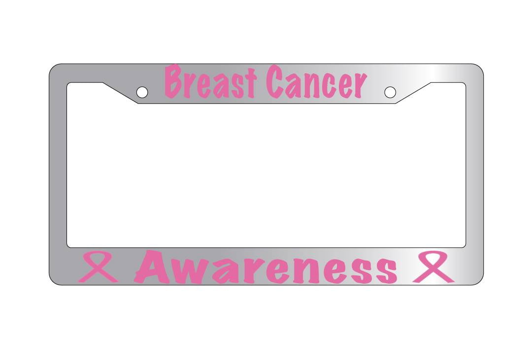Breast Cancer Awarness Chrome Plastic License Plate Frame - Walmart.com